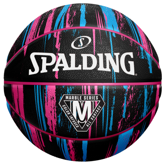 Basketball Spalding Marble Series Black Pink Blue Outdoor