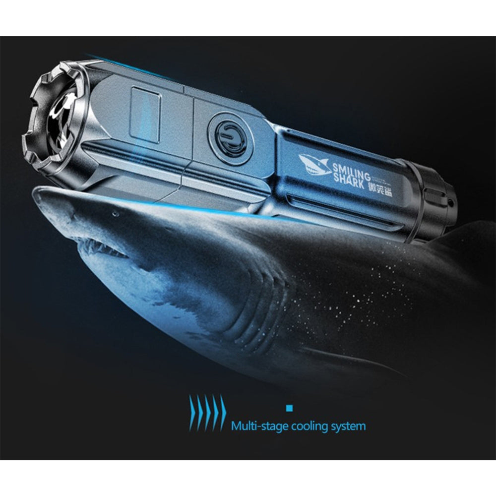 Smiling Shark Telescopic Focusing Three-gear Bright LED Flashlight